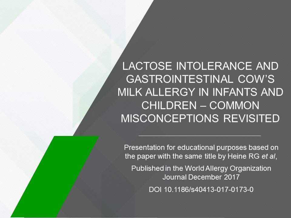 Lactose intolerance and gastrointestinal cows milk allergy in infants ...
